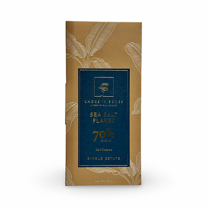 70% Dark Chocolate Sea Salt Flakes Bar 85g | Chocs 'N Boxes